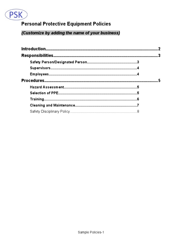 PPE Procedure | PDF