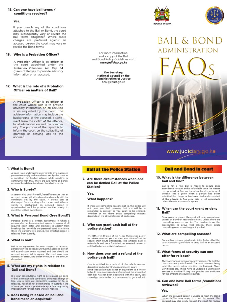 Bail and Bond Guidelines in Kenya | PDF | Bail | Misconduct