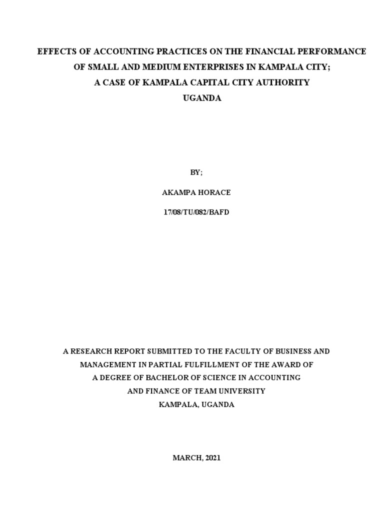 AKAMPA RESEARCH REPORT May 2021 | PDF | Bookkeeping | Generally ...