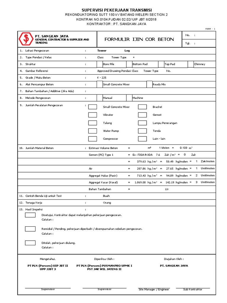 Form Cor Beton Sect 2 | PDF