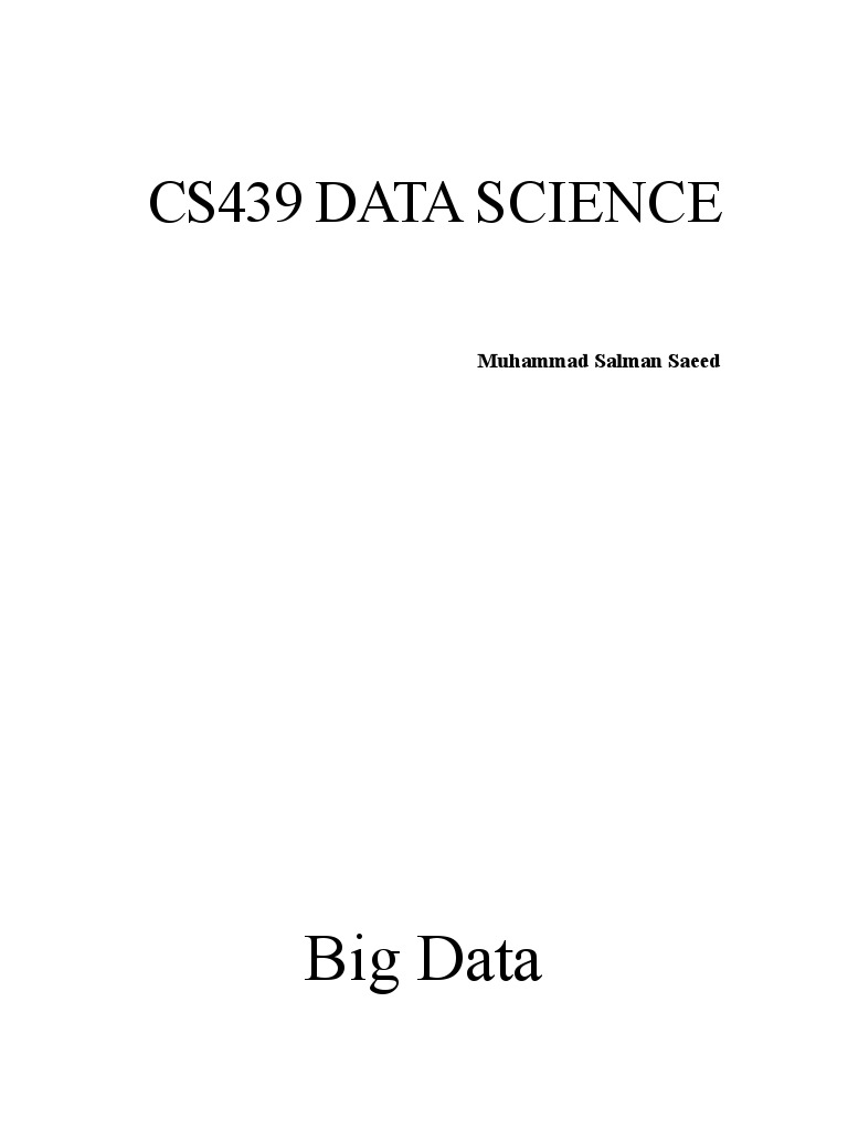 Data Science Pdf Apache Hadoop Big Data