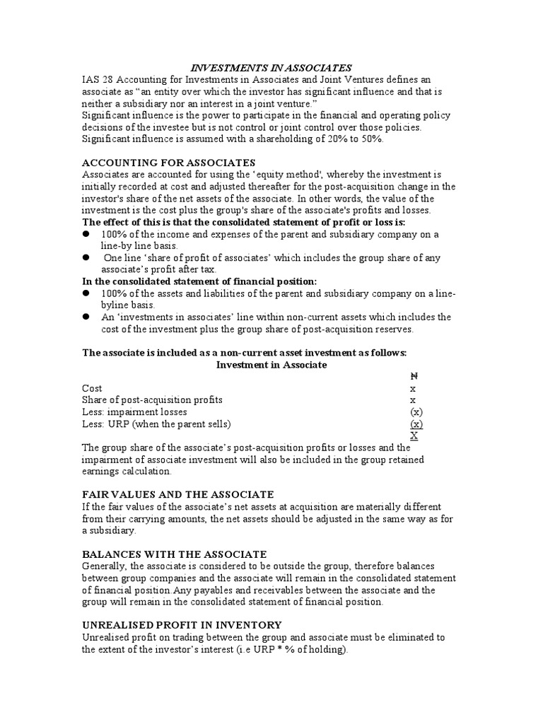 Investments in Associates | PDF