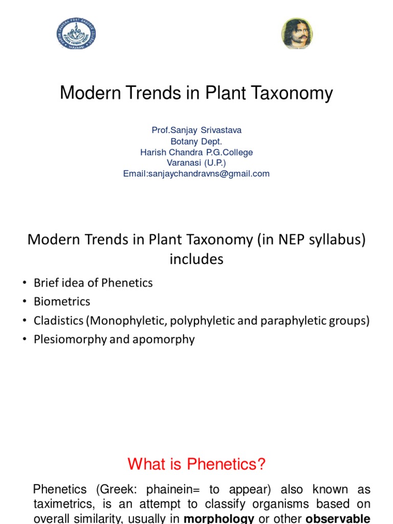 Modern Trends in Plant Taxonomy | PDF | Taxonomy (Biology) | Biological ...