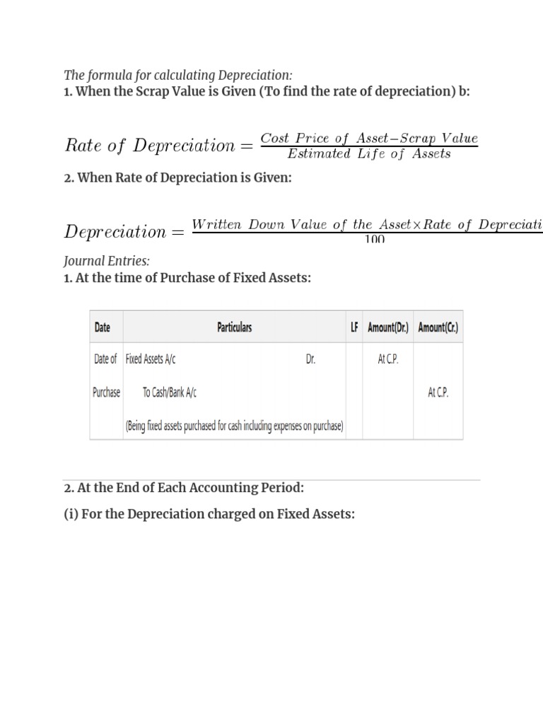Depreciation Class 11 Notes | PDF