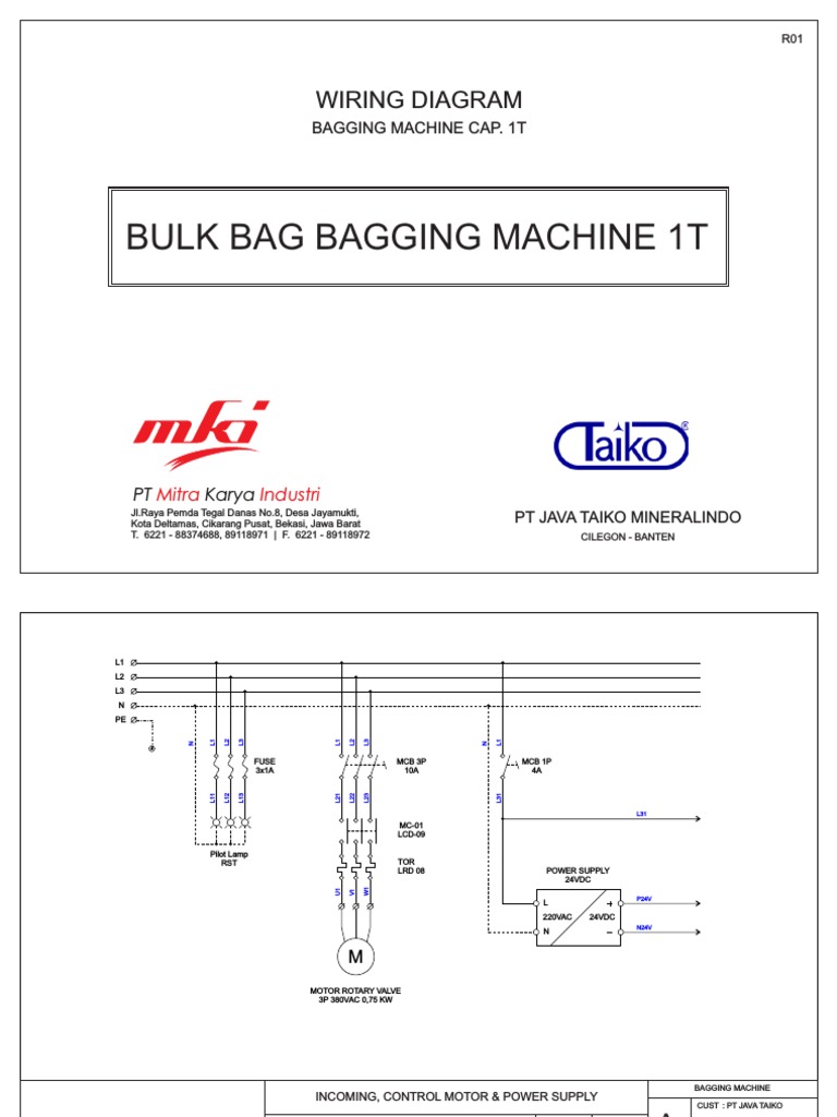 Wiring Diagram R01 - Bagging Machine - Java Taiko | PDF | Electrical ...