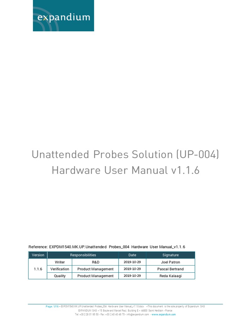 EXPDM1540.MK - UP.Unattended Probes - 004 Hardware User Manual - v1.1.6 | PDF | Ac Power Plugs ...