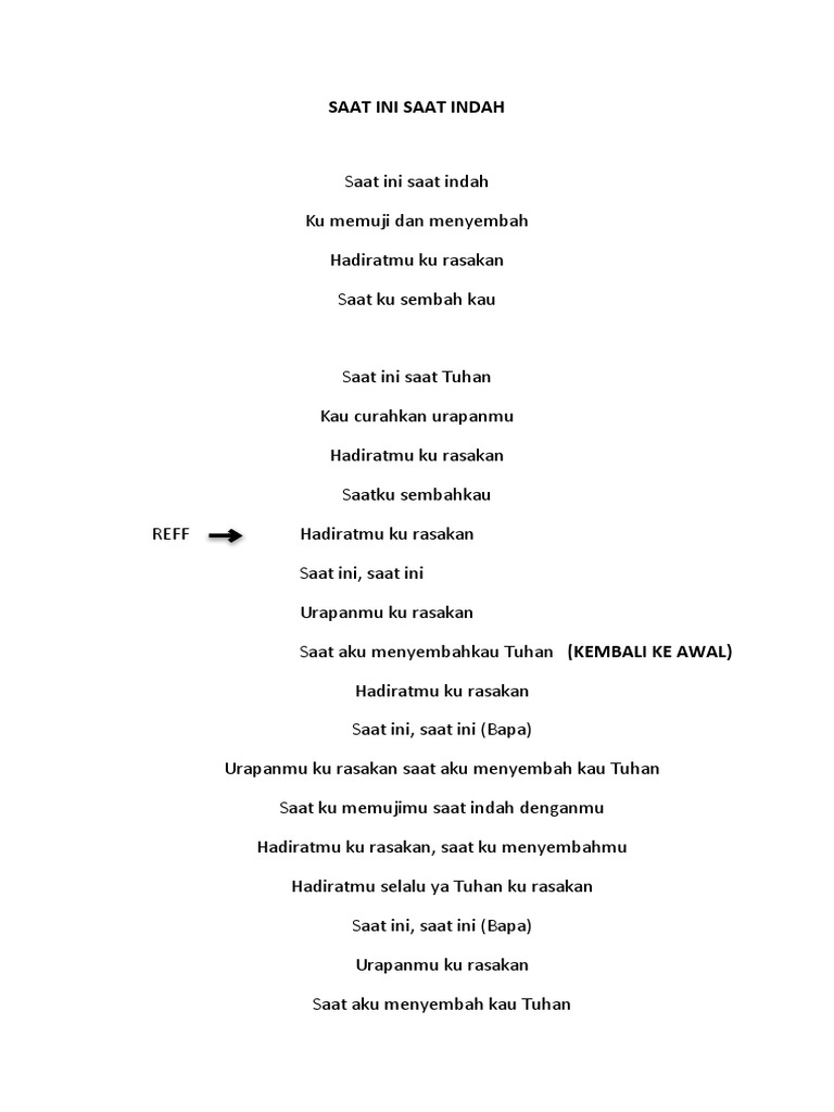 Saat Ini Saat Indah | PDF