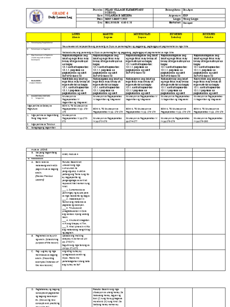 ESP 4 QTR. May 2 5 | PDF