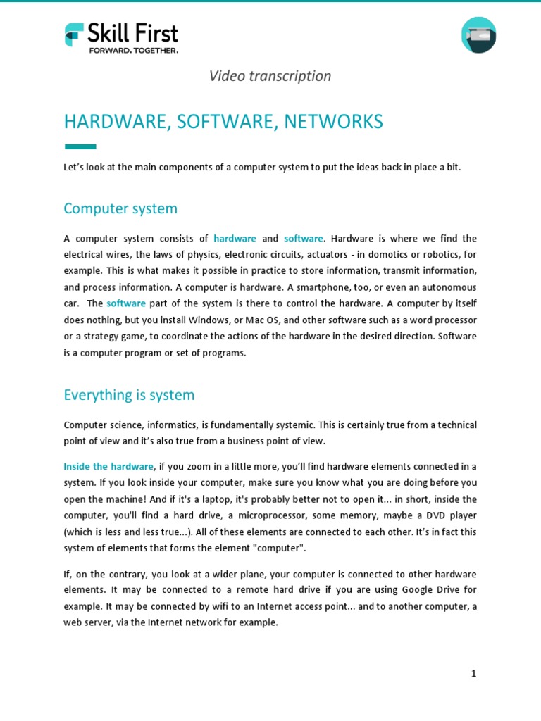 MDD Uc1c1v4 GB Retranscription Hardware Software Networks | PDF | Computer Network | Internet