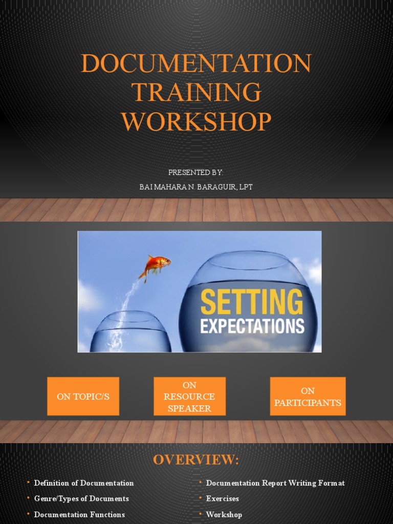 documentation training workshop | PDF | Essays | Document