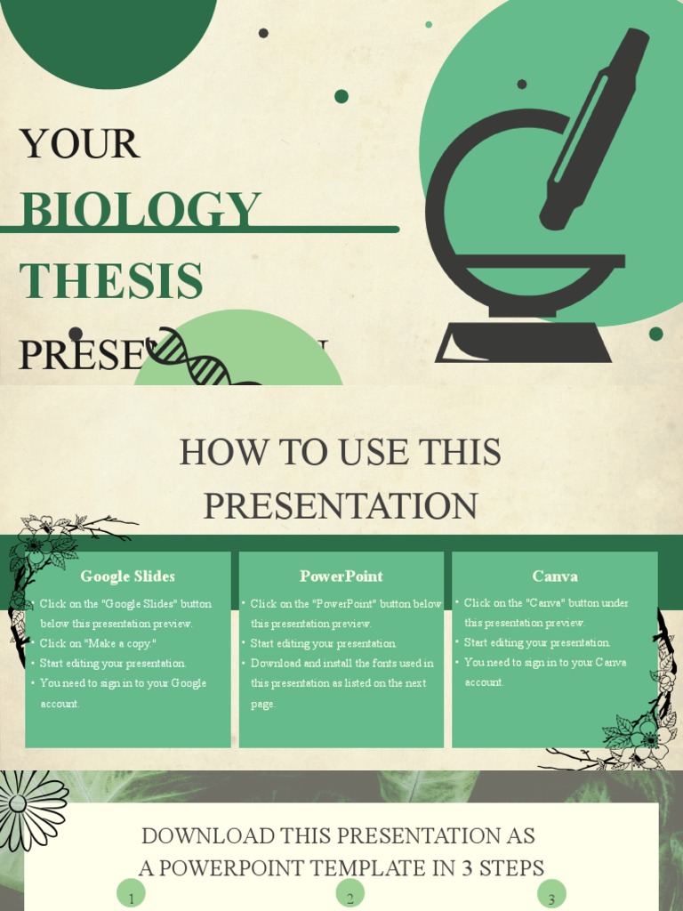 Green, Black and Beige Modern Biology Thesis Presentation | PDF