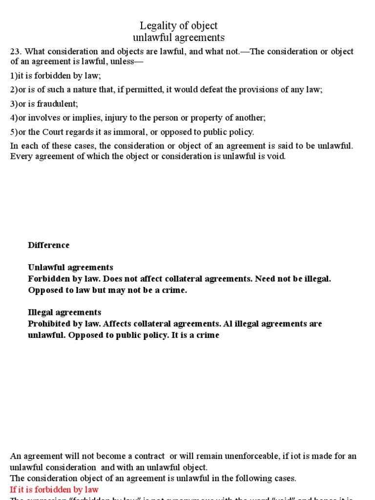 Legality of Object 7 | PDF | Consideration | Applied Ethics