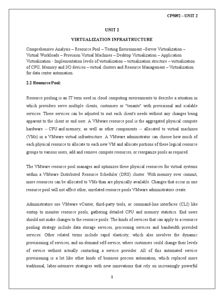 Unit 2 | Download Free PDF | Desktop Virtualization | Virtualization