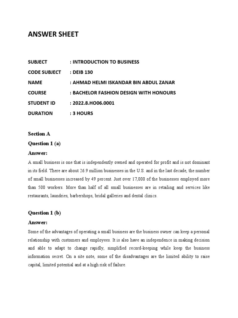 Answer Sheet | PDF | Demand | Market (Economics)