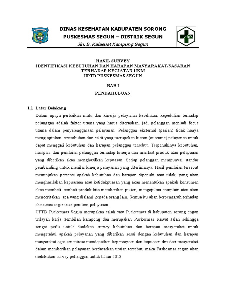 Survey Kebutuhan Msy | PDF