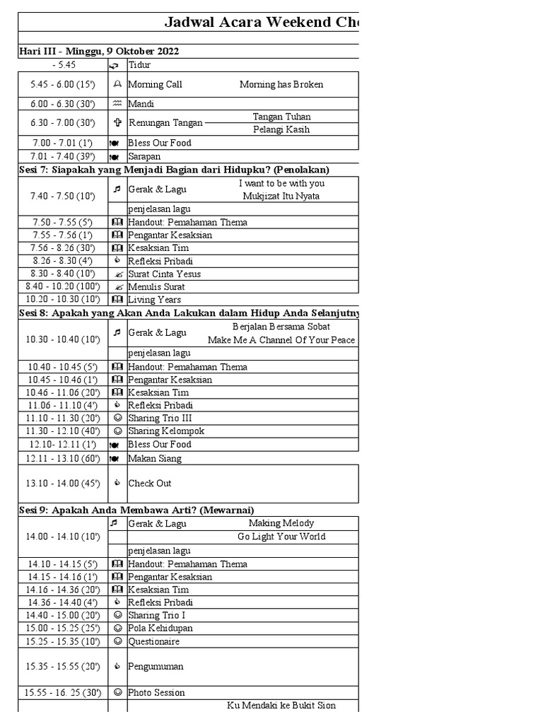 Choice Time Table1 | PDF