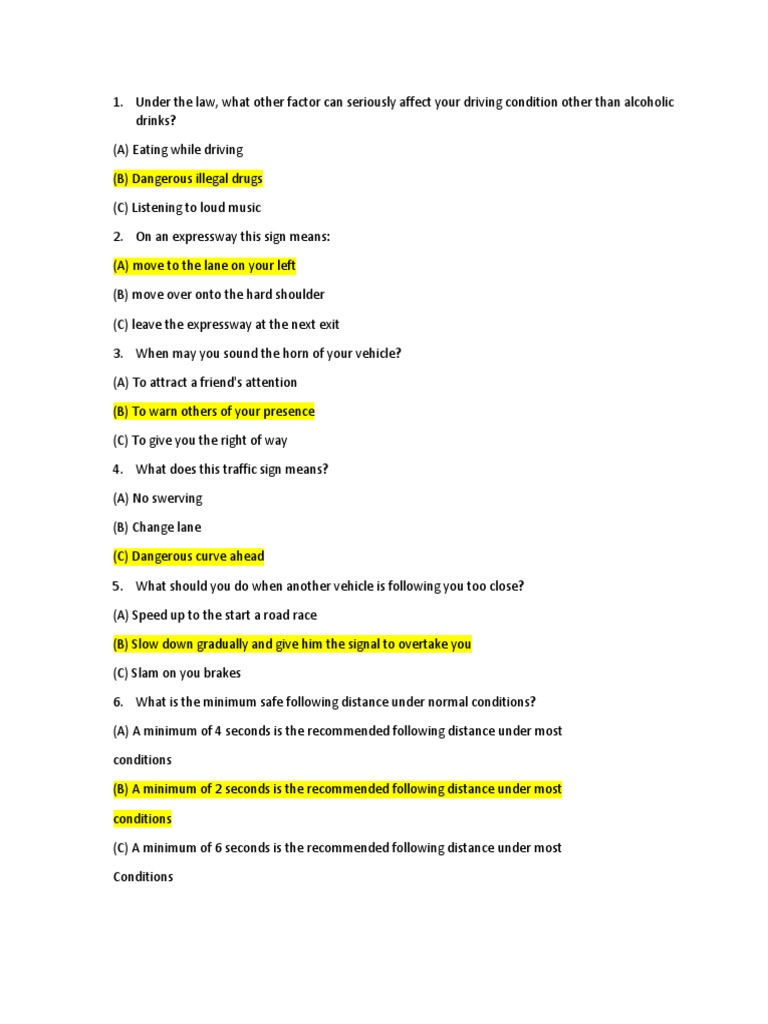 Lto Reviewer Pdf Traffic Traffic Light