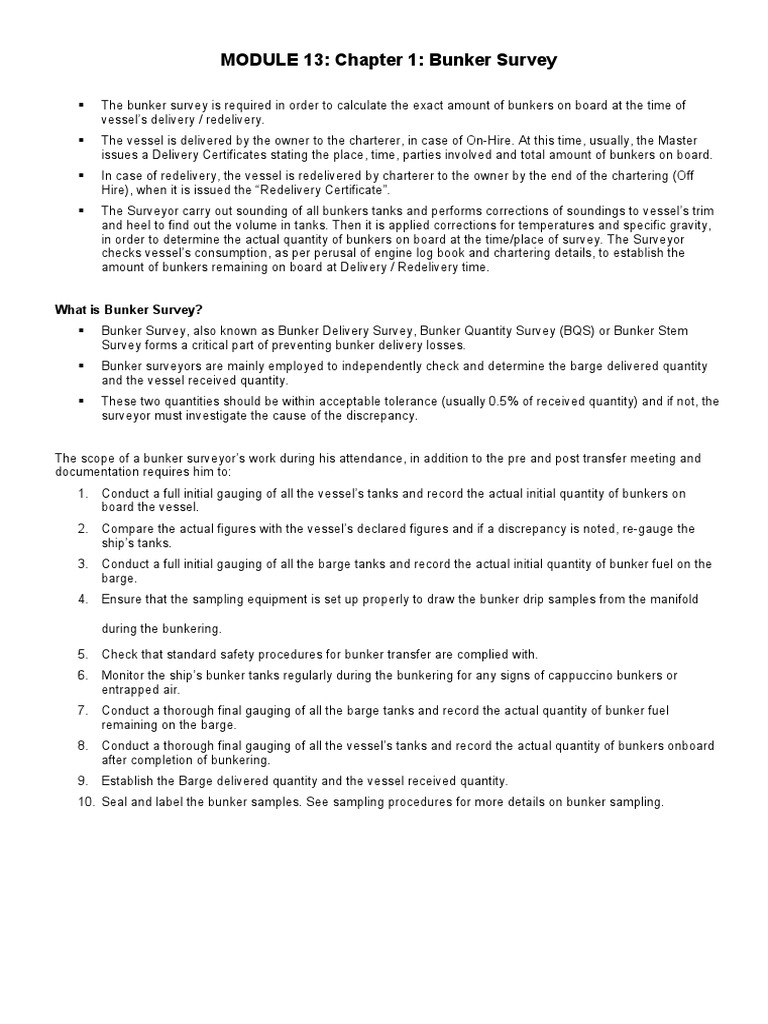 Module 13 - Chapter 1 - Bunker Survey | PDF