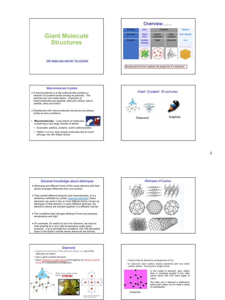 Giant Molecule Structure | PDF | Chemical Bond | Carbon