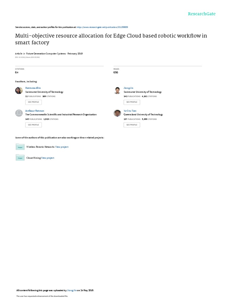 Edge Cloud Resource Allocation for Robotics | PDF | Cloud Computing | Mathematical Optimization
