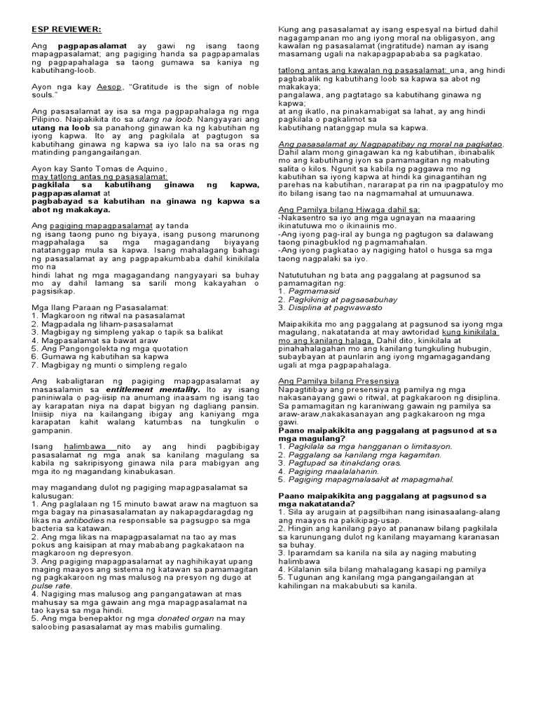 Esp Reviewer Q3 | PDF