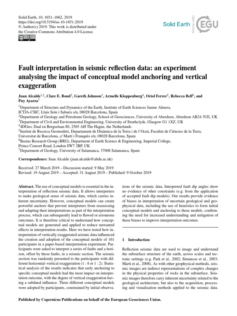 Fault Interpretation In Seismic Reflection Data An Pdf Pdf Fault