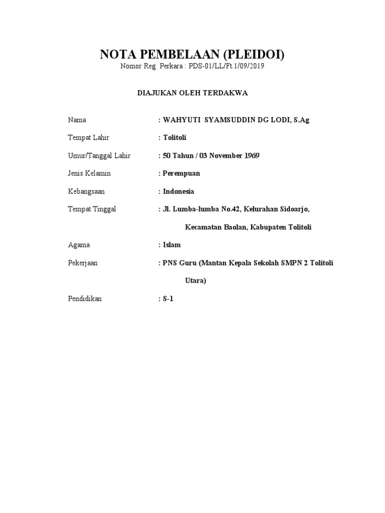 NOTA PEMBELAAN fix | PDF