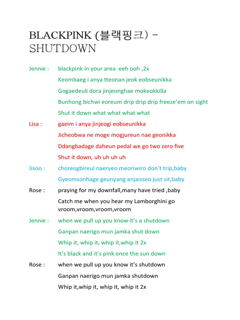 Shutdown Lyrics | PDF
