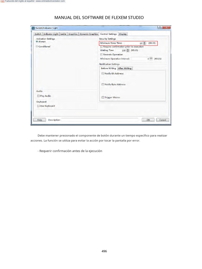 Guía del usuario del software Flexem Studio | PDF | Ventana (informática) | Macro (informática)