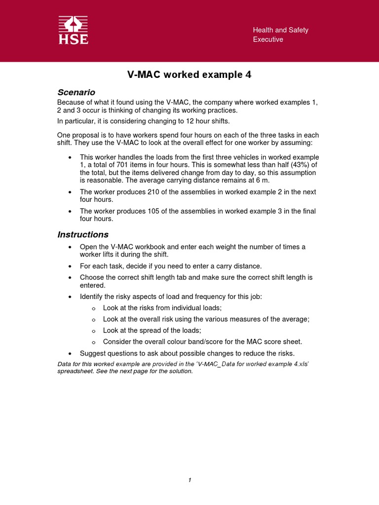 V-MAC Worked Example 4 | PDF | Risk
