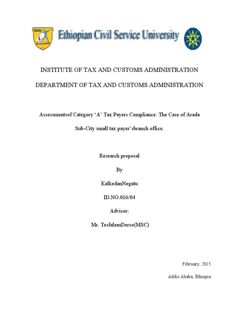 ECSU - Proposal Thesis INSTITUTE - OF - TAX - AND - CUSTOMS ...