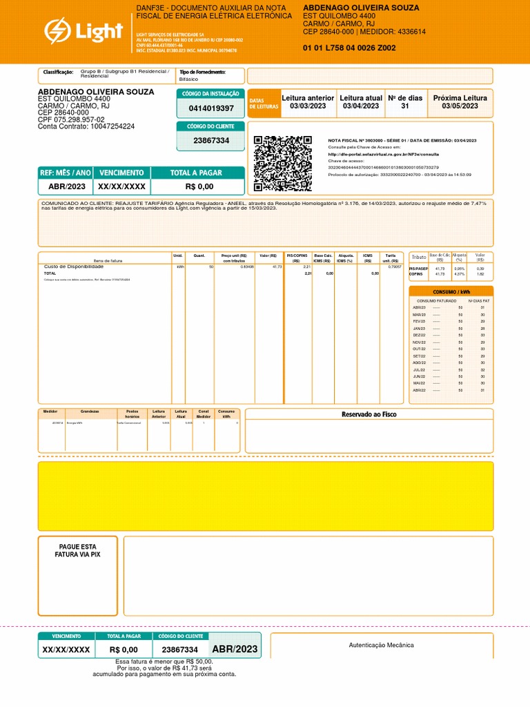 Fatura Digital Light | PDF