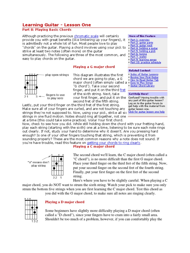 Basic Guitar Chords for Beginners | PDF | Guitars | Chord (Music)