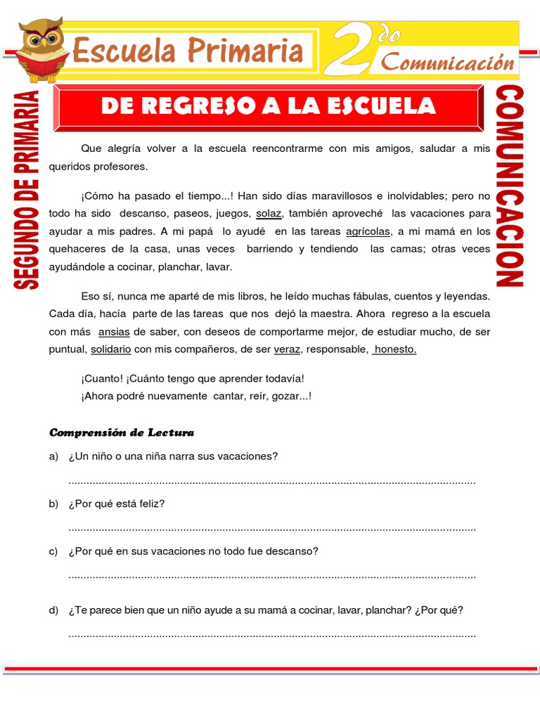 C - S1-De Regreso A La Escuela PDF | PDF