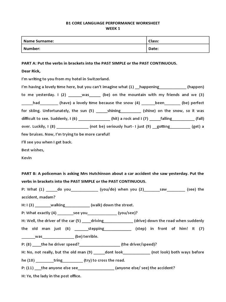 B1 Core L Week 1 Pdf Linguistics