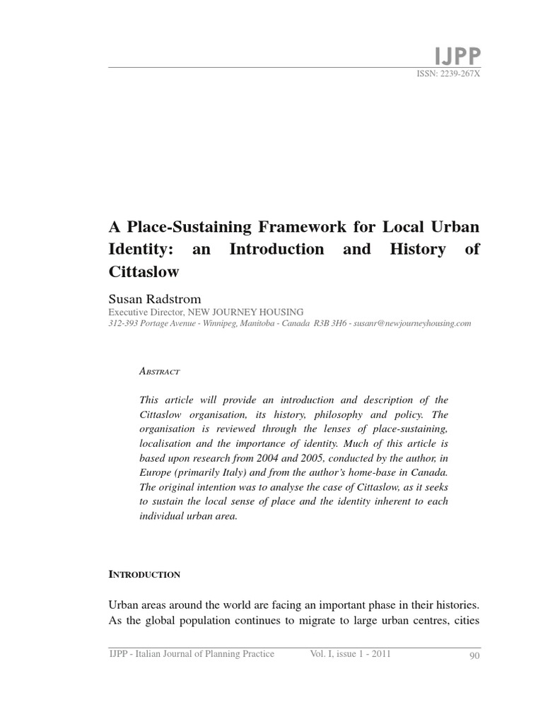 A Place-Sustaining Framework For Local Urban Ident | PDF | Identity ...