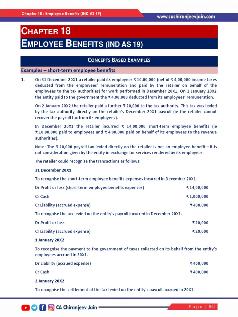 Employee Benefits (IND AS 19 | PDF | Defined Benefit Pension Plan | Taxes