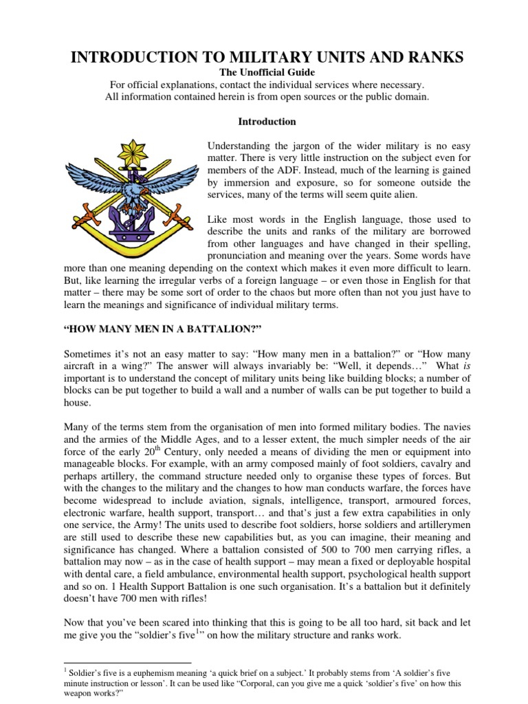 Units, History and Terminology of The ADF | PDF | History