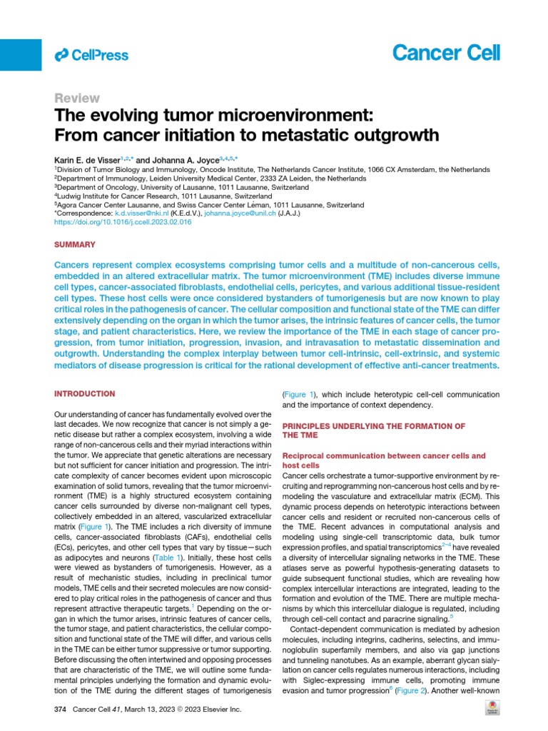 Tumor Microenvironment Insights | PDF | T Cell | Immune System
