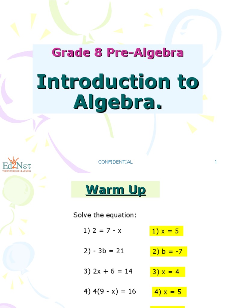 Grade 8 Pre-Algebra | PDF | Polynomial | Variable (Mathematics)