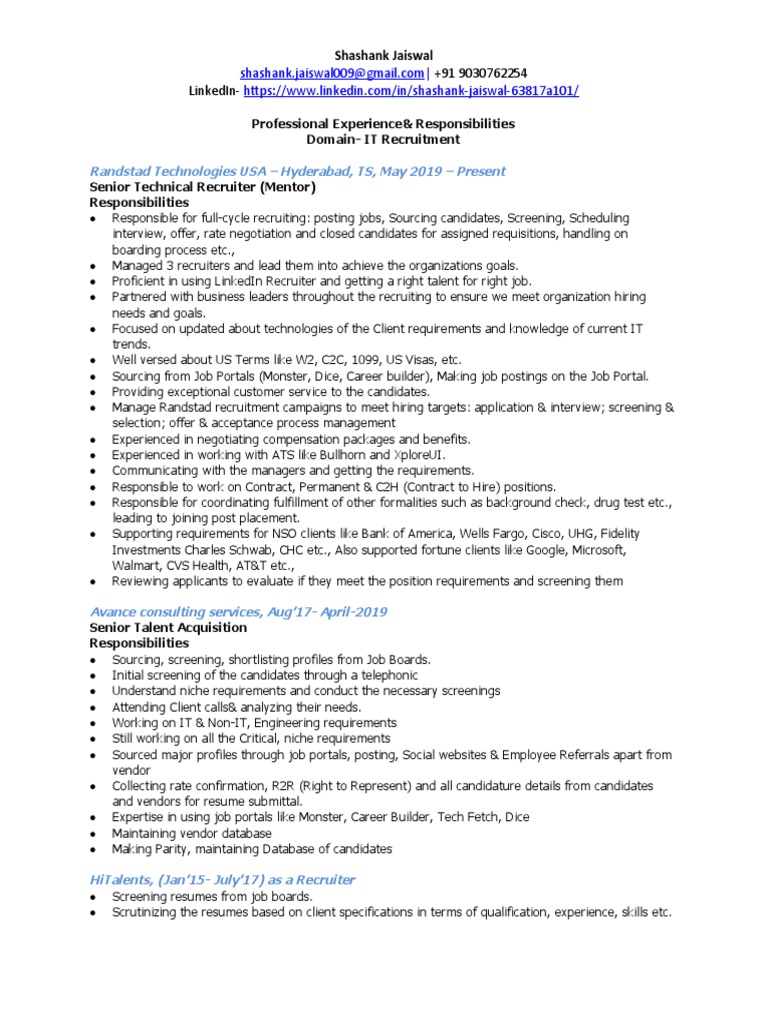 Shashank Jaiswal - Resume Updated | PDF
