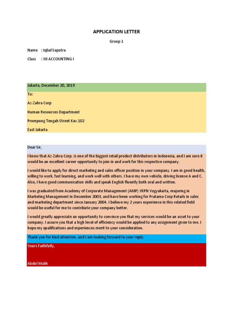 Application Letter | PDF | Business | Communication