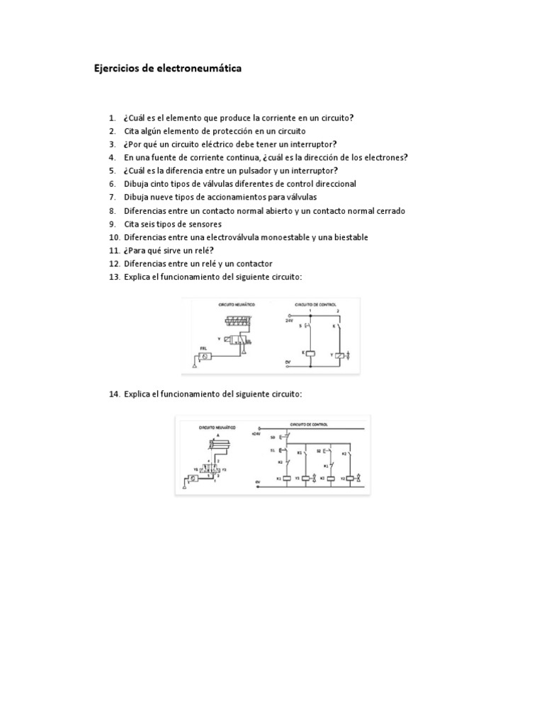 Ejercicios de Electroneumática PDF | PDF