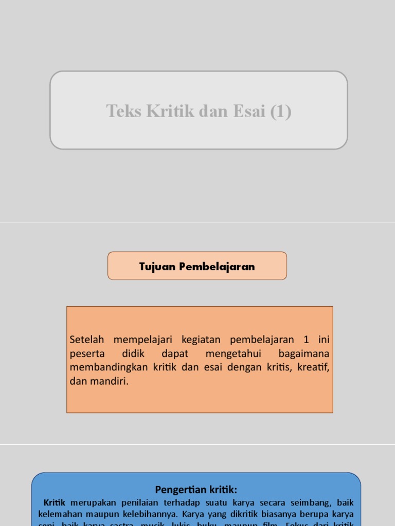 Teks KRITIK DAN ESAI | PDF