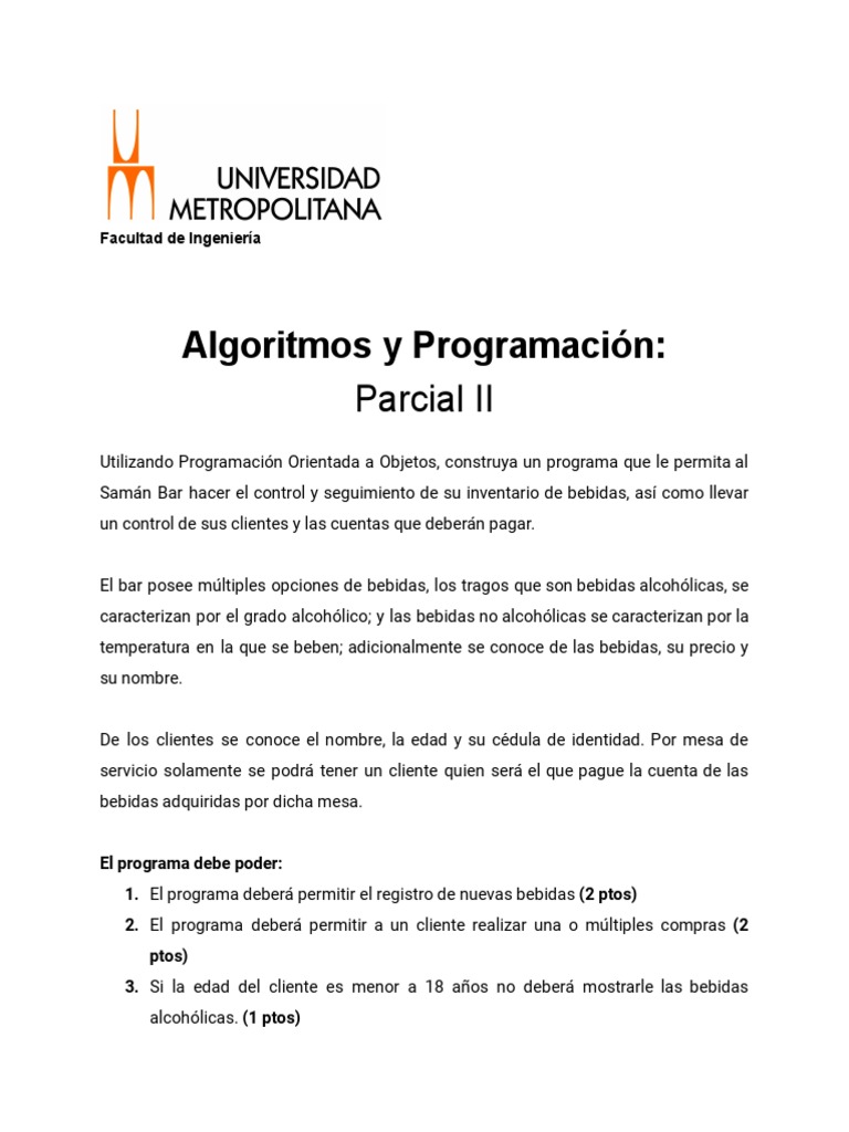 Parcial II Algoritmos | PDF