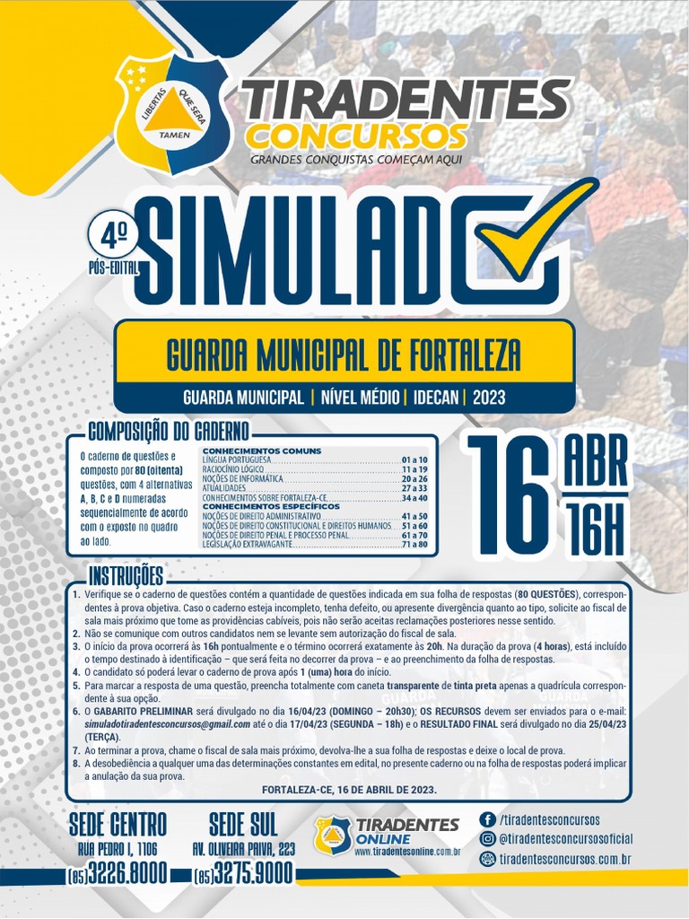 Instruções Prova GMF 2023 | PDF | Pronome | Administração pública