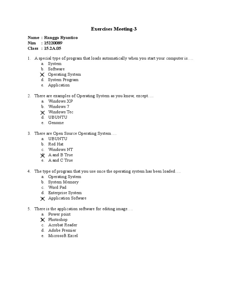 Exercises Meeting 3 | PDF