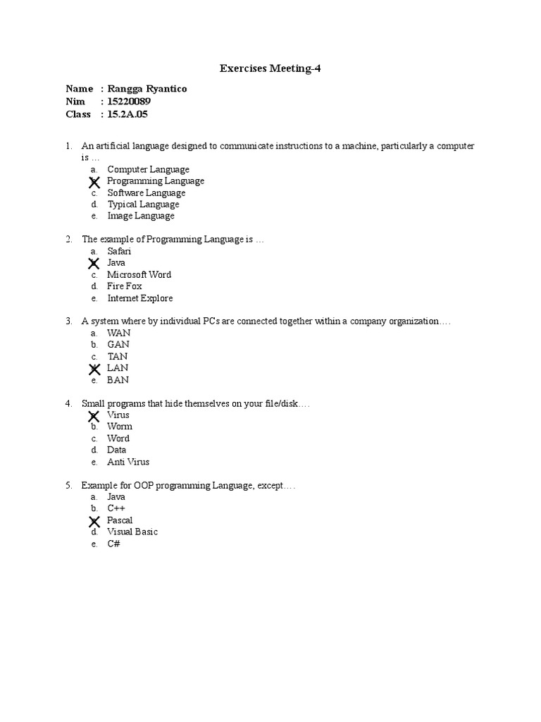 Exercises Meeting 4 | PDF Exercises Meeting 4 | PDF