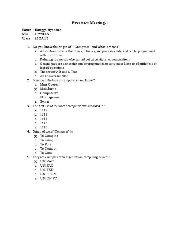 Exercises Meeting-1 | PDF