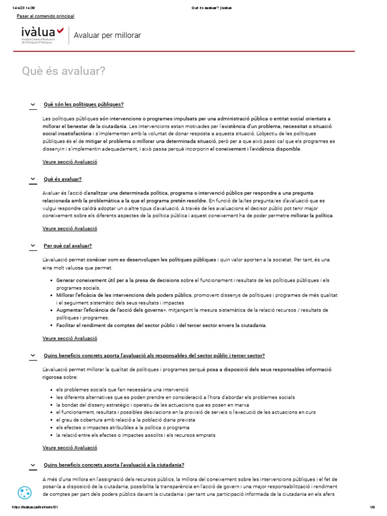 Què És Avaluar - Ivalua | PDF